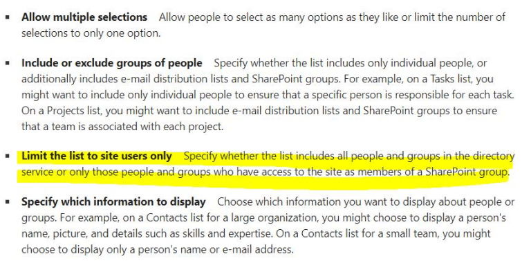 M365 People Picker showing external users